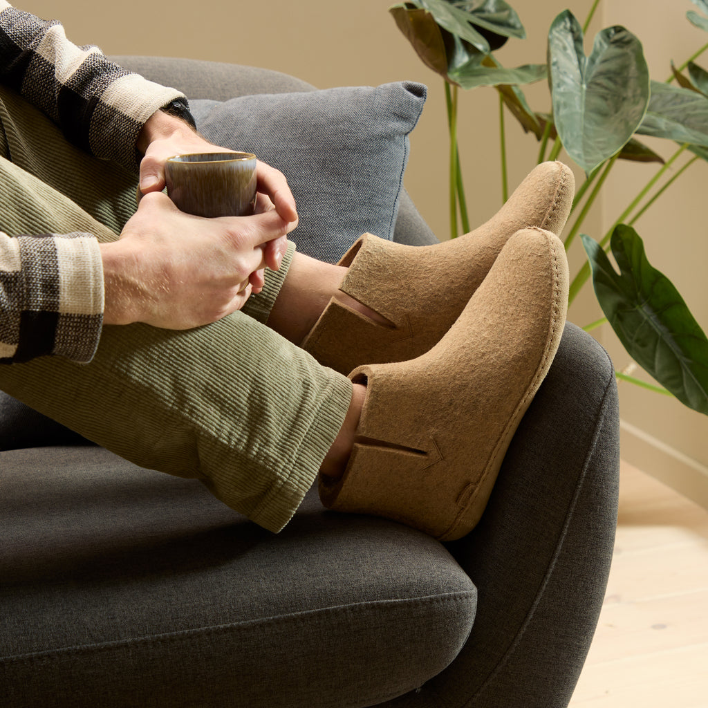 Boot with leather sole - Sand – glerups.co.uk